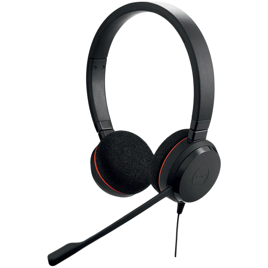 JABRA EVOLVE 20 UC Stereo USB Headband, Noise cancelling, USB connector, with mute-button and volume control on the cord, with foam ear cushion