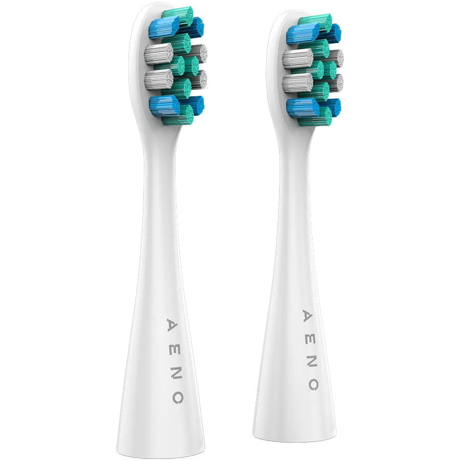 AENO Replacement toothbrush heads, White, Dupont bristles, 2pcs in set (for ADB0001S/ADB0002S)