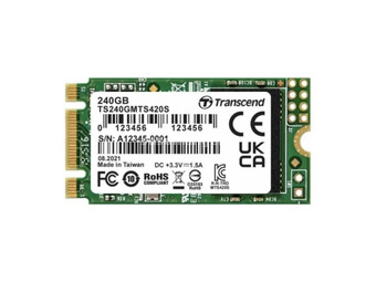 Transcend 240GB, M.2 2242, PCIe Gen3x4, NVMe, SATA3 B+M Key, TLC, DRAM-less, Read up to 500MB/s, ...