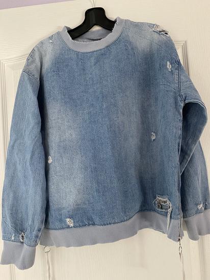 Zara premium pocepana teksas jakna duks S/M