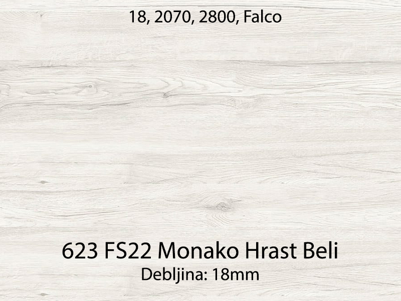 Onlinenamestaj 623 FS22 Monako Hrast Beli