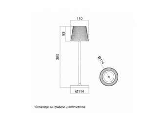 STONA LAMPA PUNJIVA T16011 3W 3000K IP54 KREM