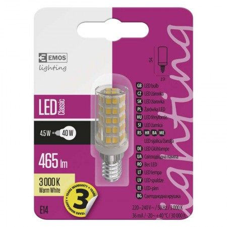 Emos led sijalica classic jc a++ 4.5w e14 ww zq9140 ( 1791 )