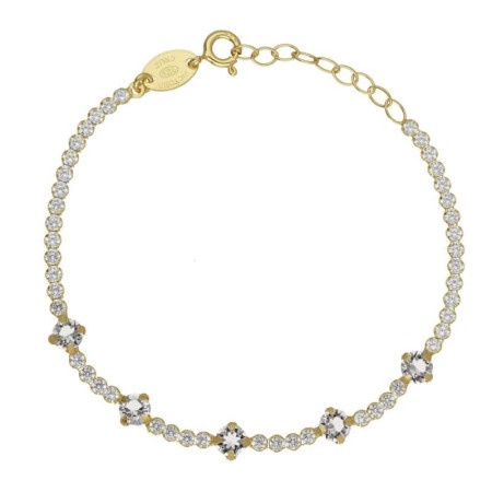 Victoria cruz halo crystal gold narukvica sa swarovski kristalima ( a4481-07dp )