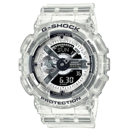 Muški casio g shock transparentni sportski ručni sat sa belim silikonskim kaišem ( ga-114rx-7aer )