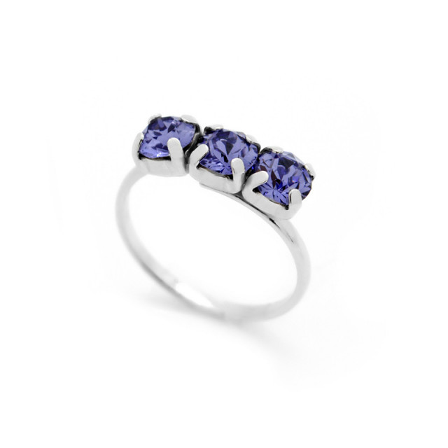 Ženski victoria cruz celine tree minis tanzanite prsten sa swarovski ljubičastim kristalom ( a3246-12a )
