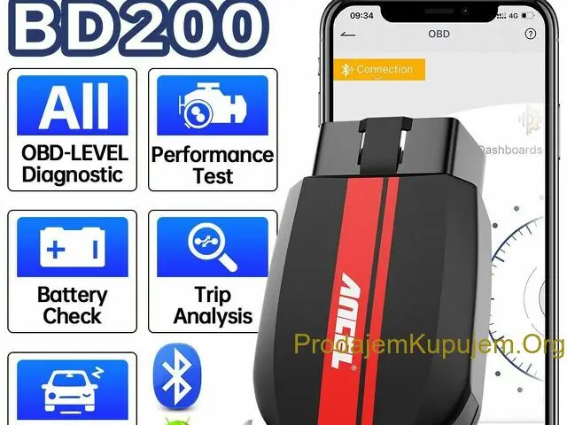 NOVO - ANCEL BD200 Bluetooth OBD2 Auto Dijagnostički alat