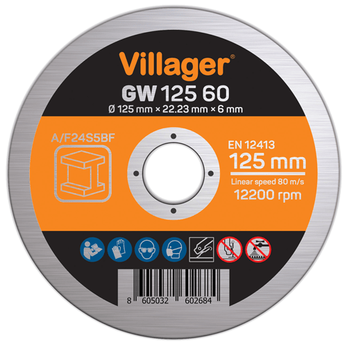 VILLAGER Brusna ploča za metal GW 125 60 Brusna ploča, 125mm, 22.23mm