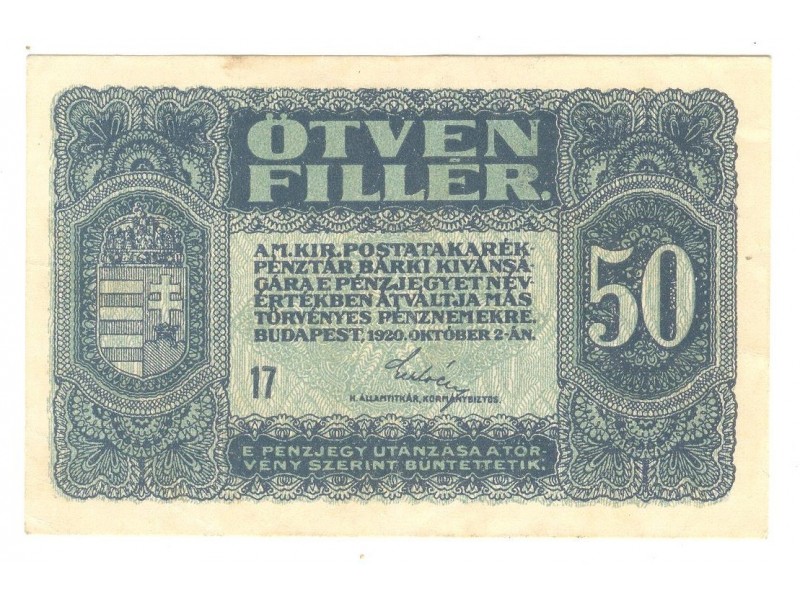 Madjarska 50 Filler 1920