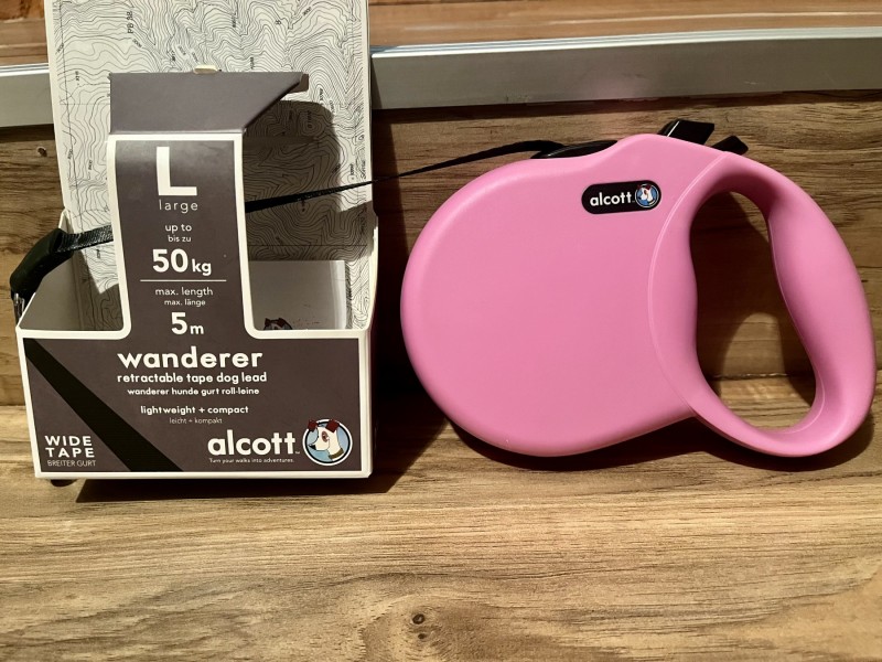 Pink ALCOTT Povodac za pse, size L, traka do 5 met 50kg