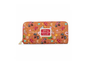 Disney Ginger Bread AOP Zip Around Wallet