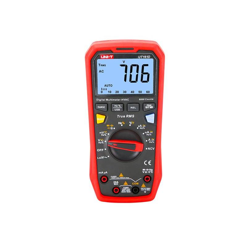 Prenosni multimetar UT161D | UNI-T, Digital Multimeter LCD 6000, TRMS, U,I,R,C,D,f,T,continuity,auto