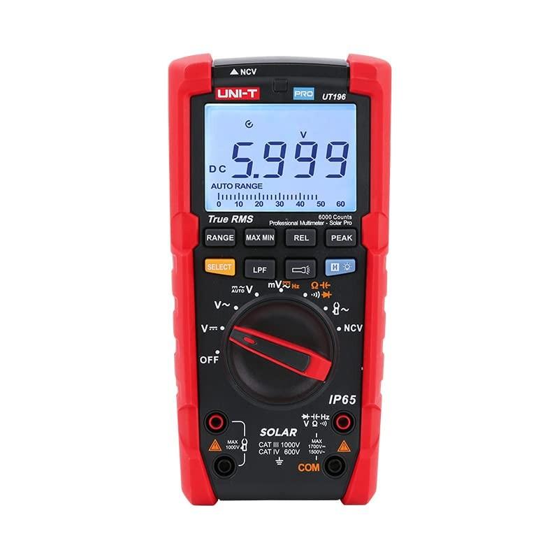 Prenosni multimetar UT196 Solar Pro (UT196) | UNI-T, Solar Digital Multimeter LCD 6000, True RMS, 1700VDC/1500VAC, IP65, 6F22 9V