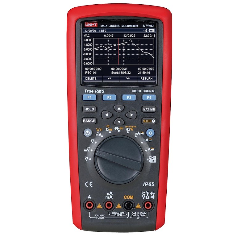 Prenosni multimetar UT181A | UNI-T, Dig.multimeter Datalog. 320X240 3,5”TFT Color LCD UIRCTfD