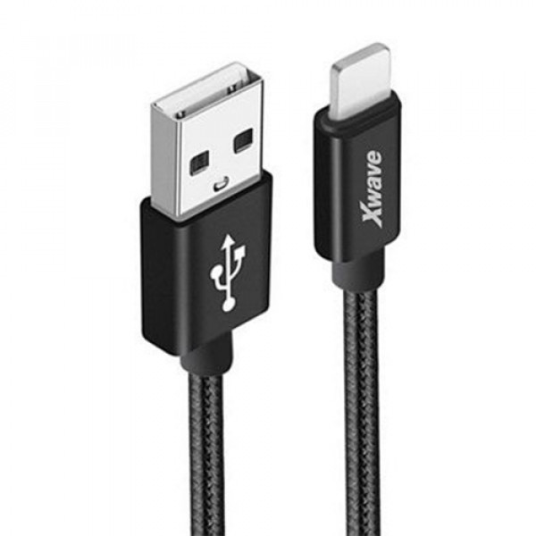 Xwave kabl USB Iphone 3A ALU 2m pleteni Crni