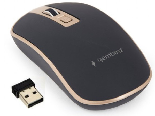 MUSW-4B-06-BG Wireless optical mouse, black-gold