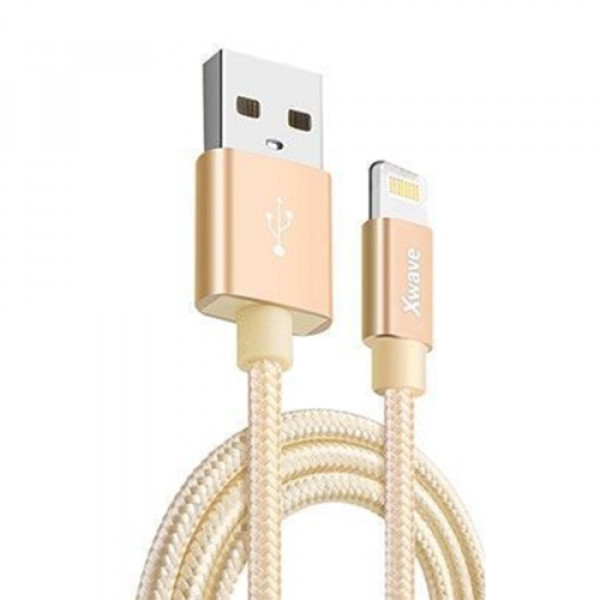 Xwave kabl USB Iphone 3A ALU 2m pleteni Gold