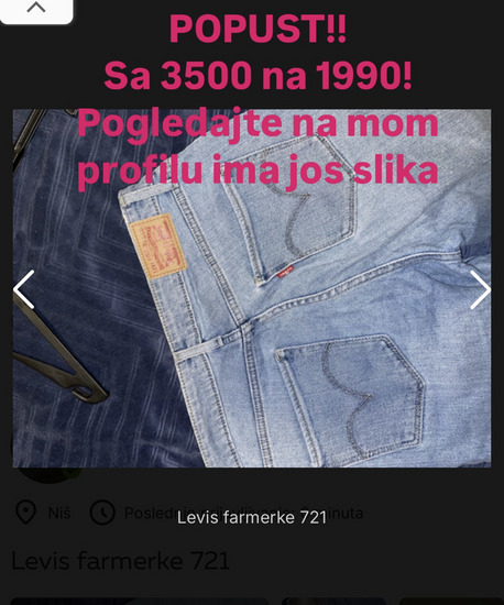 Levis farmerke kao nove