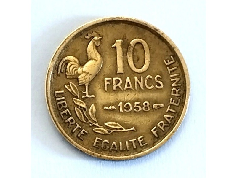 ** FRANCUSKA - 10 FRANAKA 1958. ** - PETLIĆ