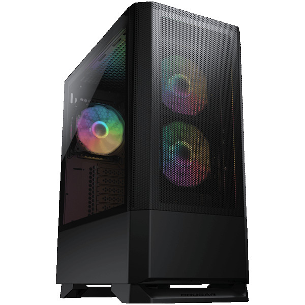 COUGAR | MX430 Mesh RGB Black | PC Case | Mid Tower Mesh Front Panel 3 x ARGB Fans 4mm TG Left Panel ( CGR-51C6B-MESH-RGB )