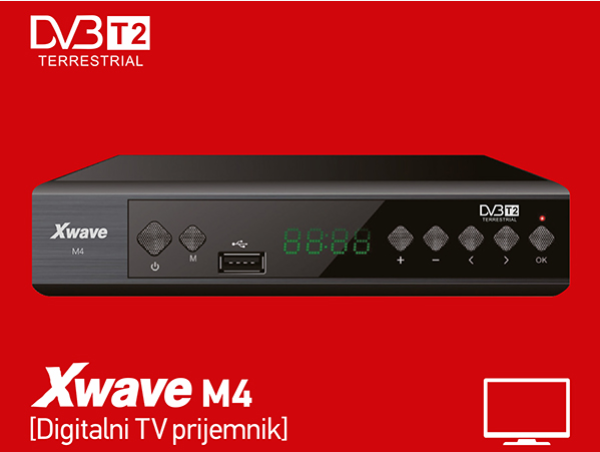 Xvawe DVB-T2 Set Top Box M4, LED/SCART/HDMI/USB, media player,metalno kućište