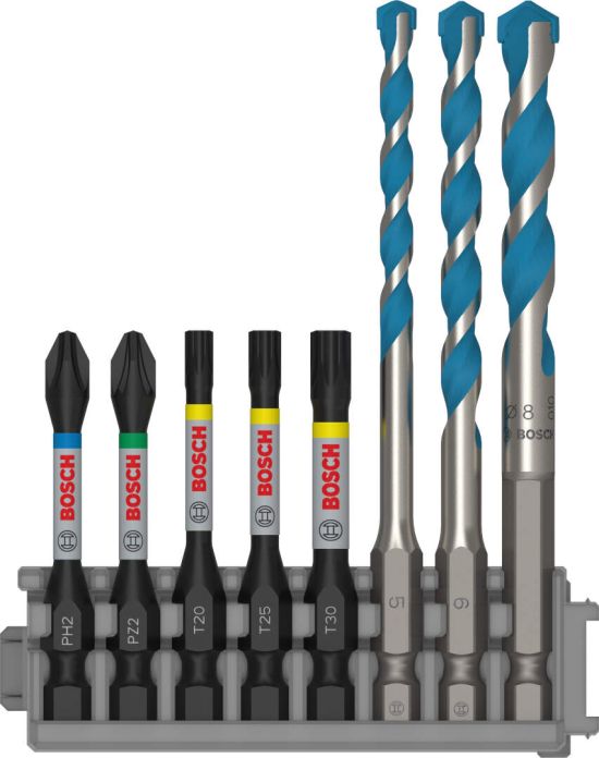 Bosch PRO Impact set bitova sa Multiconstruction burgijama PH2x50 mm, PZ2x50 mm, T20x50 mm, T25x50 mm, T30x50 mm, MC 5/6/8x50 mm 8/1 (2608577144)