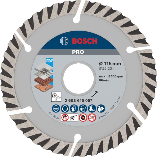 Bosch PRO Multi Material dijamantska rezna ploča 115x2 mm segmenti 10 mm (2608615057)