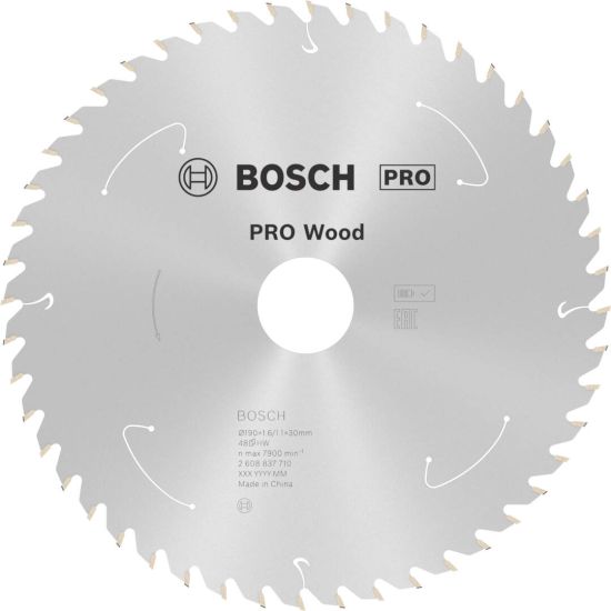 Bosch PRO Wood list za akumulatorsku kružnu testeru 190x1.6x30 mm 48z ATB max 7.900 o/min (2608837710)