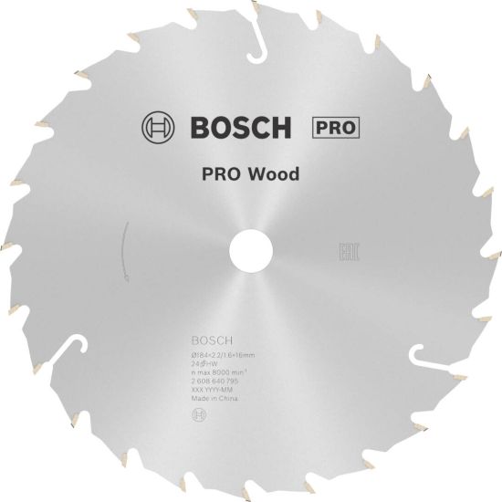 Bosch PRO Wood list kružne testere 184x2.2x16 mm 24z ATB/FT max 8.000 o/min (2608640795)