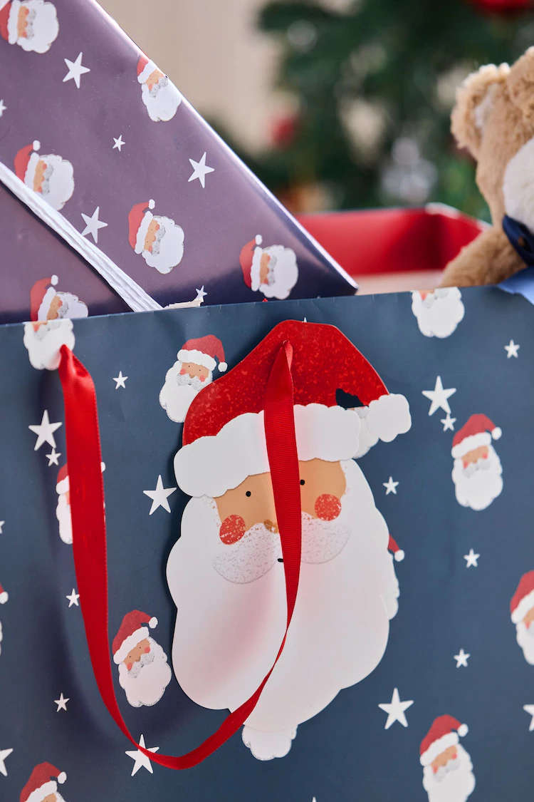 Navy Santa Christmas Large Gift Bags