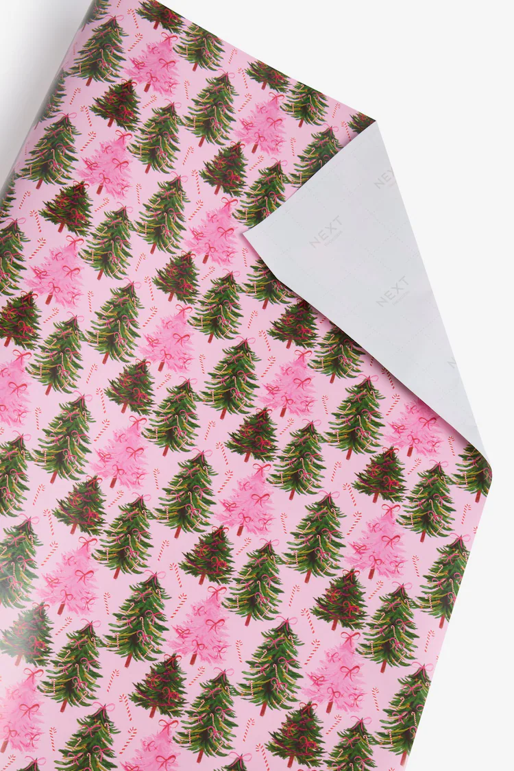 Pink Trees Standard Width 15m Christmas Wrapping Paper