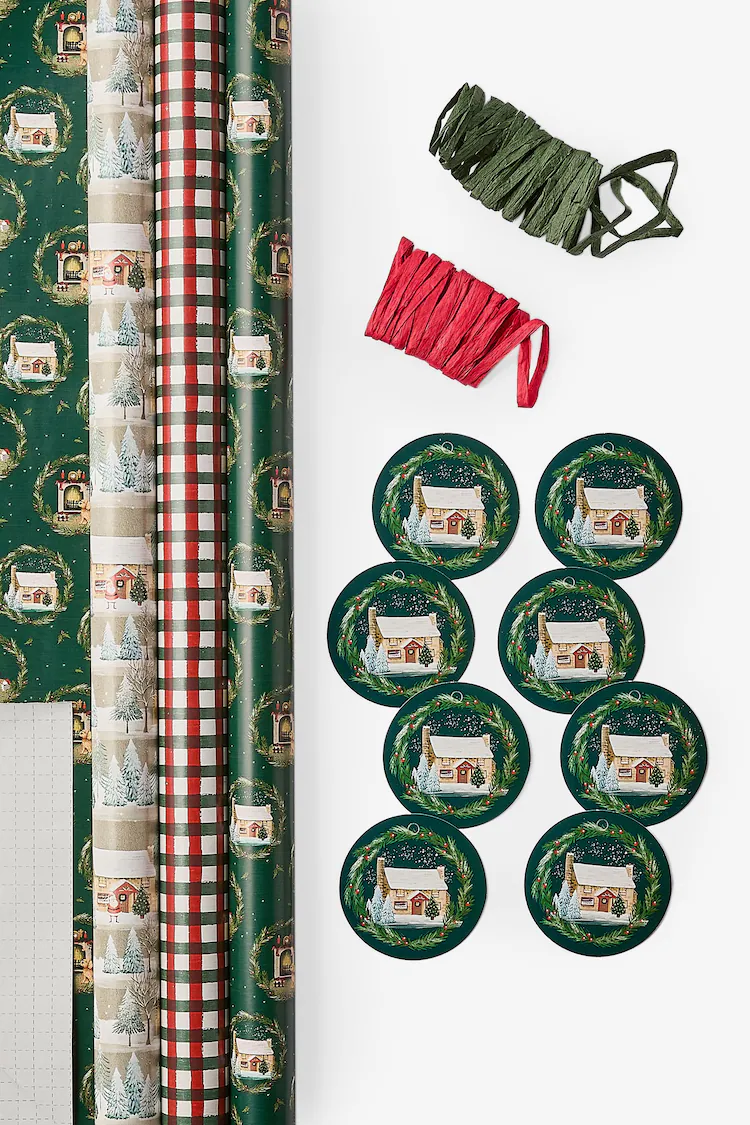 Santa Scene Set of 3, 3m Christmas Wrapping Paper