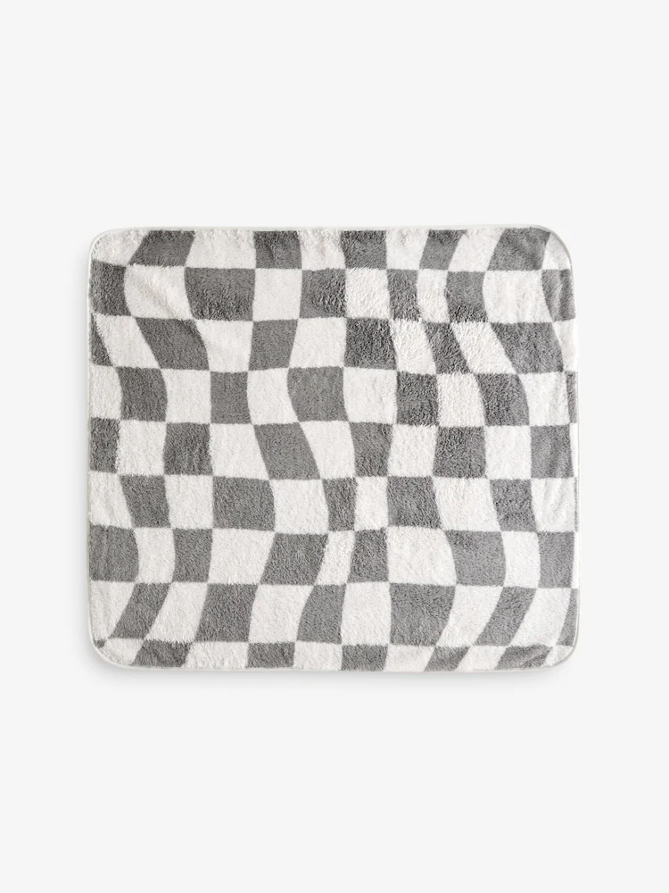 Grey/White Fleece Baby Blanket