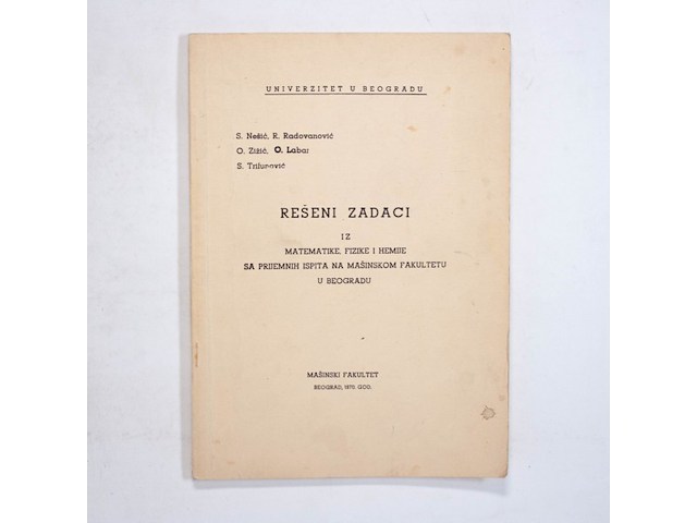 Rešeni zadaci iz matematike, fizike i hemije