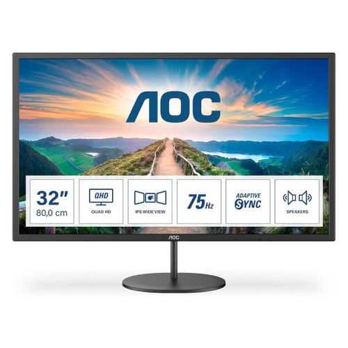 AOC Q32V4 Monitor 31,5"/IPS/2560x1440/75Hz/4ms GtG/HDMI,DP/zvučnici/VESA/crna