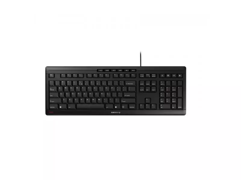 CHERRY STREAM ULTRA TIHA VODOOTPORNA TASTATURA USB, YU, CRNA