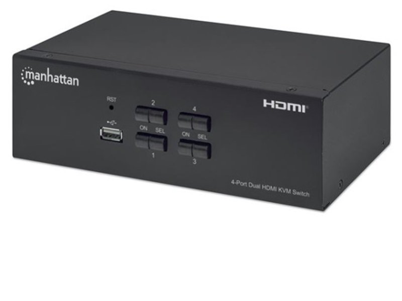 MANHATTAN 4-PORT DUAL-MONITOR HDMI KVM SWITCH