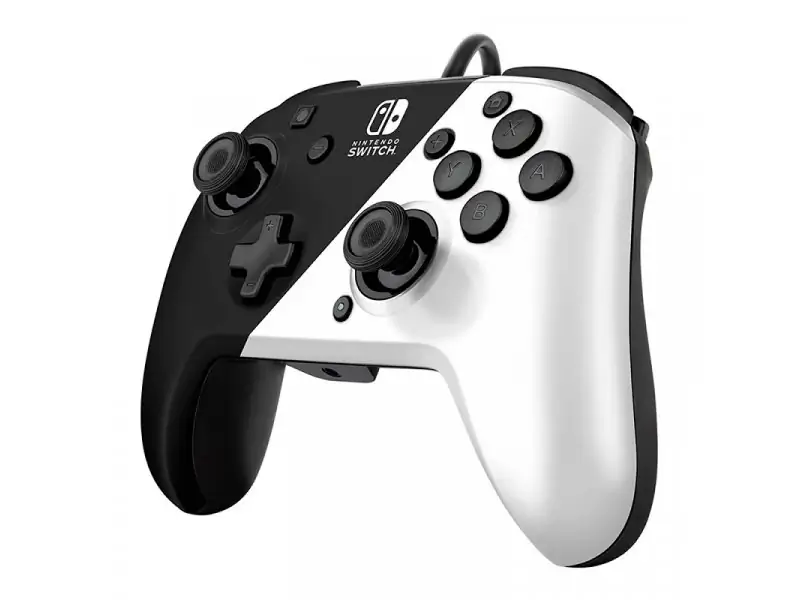 PDP NINTENDO SWITCH FACEOFF DELUXE CONTROLLER + AUDIO – BLACK & WHITE 046359