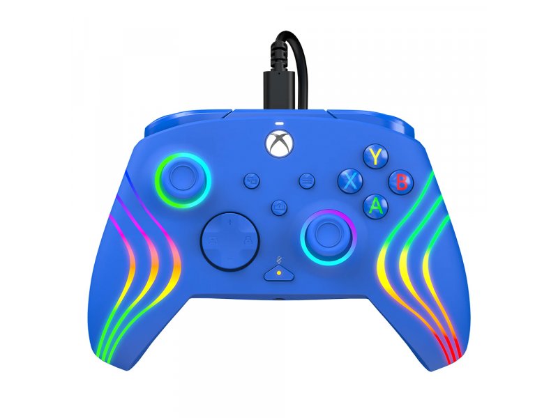 PDP XBOX WIRED CONTROLLER AFTERGLOW WAVE BLUE