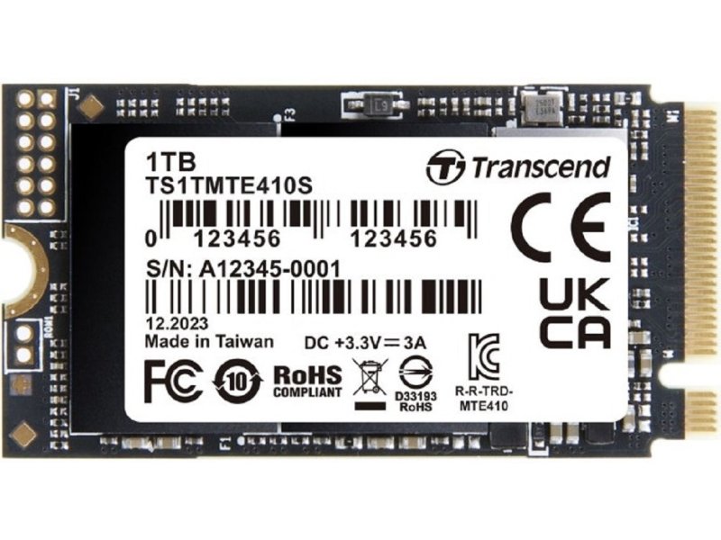 TRANSCEND 1TB M.2 2242 (TS1TMTE410S) PCIE GEN4X4 NVME SSD DISK