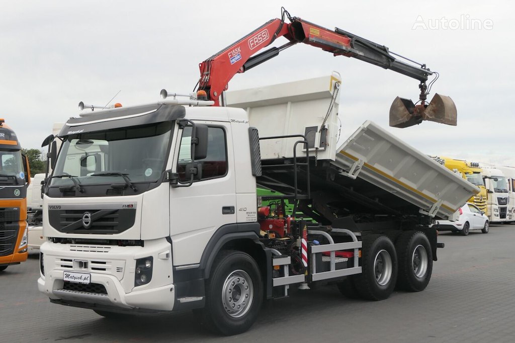 Volvo FMX 410 / 6x4 / WYWROTKA + HDS FASSI 155 / HYDROBURTA / STEROWAN kiper