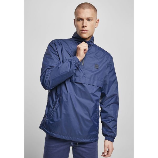 STAND UP COLLAR PULL OVER JACKET DARK BLUE