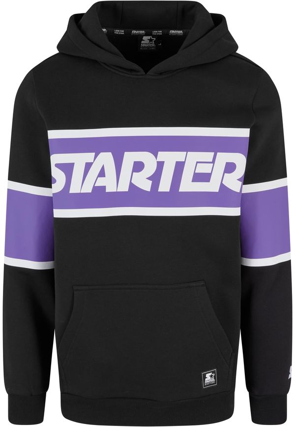 MEN'S SWEATSHIRT STARTER ACROSS STRIPE HOODIE BLACK/PURPLE