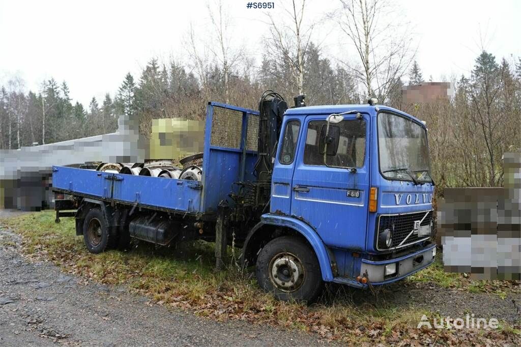 Volvo F610 4x2 Old truck with crane REP.OBJECT kamion s ravnom platformom