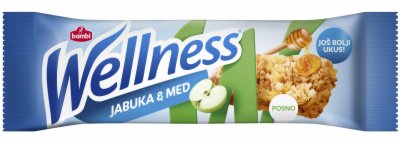 ŽITNI BAR MED&JABUKA WELLNESS 23G
ŽITNI BAR MED&JABUKA WELLNESS 23G