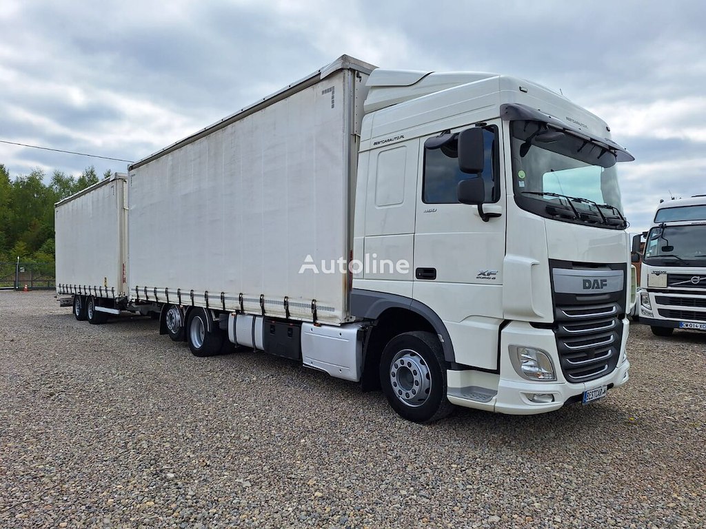 DAF XF460 6X2 2017 RETARDER + FRUEHAUF 2017 kamion sa klizna zavesa cerada + prikolica sa kliznom ceradom