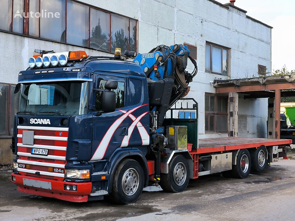 Scania R124 470 Fassi 800XP + JIB kamion platforma