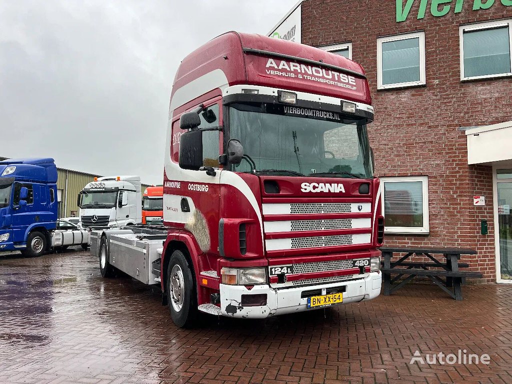 Scania R124-420 124-420 4X2 TOPLINE MANUAL RETARDER vozilo za prevoz kontejnera