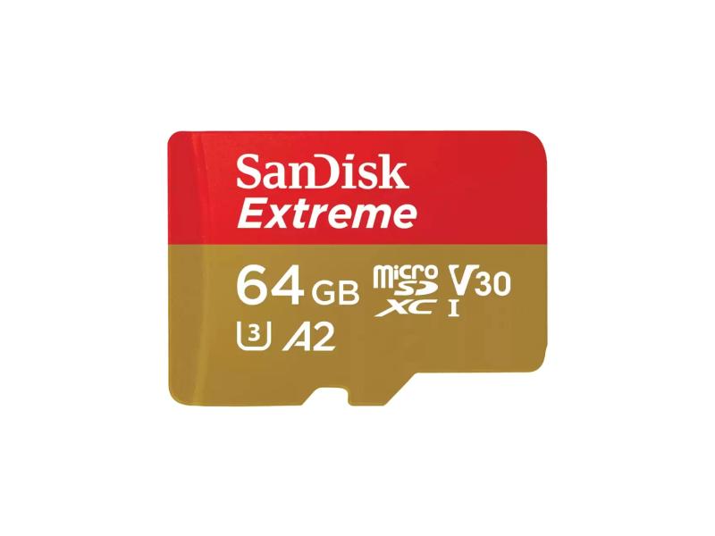 SANDISK 64GB EXTREME (SDSQXAH-064G-GN6MA) MEMORIJSKA KARTICA SA ADAPTEROM