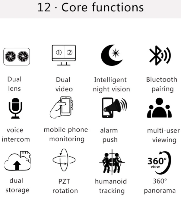 CAM-IP6MP-Q3 GMB KAMERA 6 MPIX MICROSD ICSEE XMEYE PRO APP TWO-WAY VOICE 2×3,6MM SIJALICNO GRLO E27